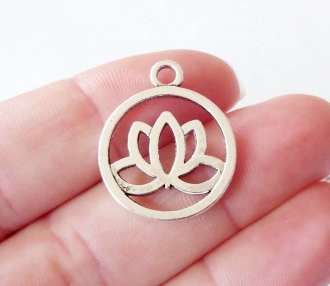 10 Charms, LOTUS, Flower (double Sided) Charm 24x20x2mm, Hole: 2.5mm - Etsy