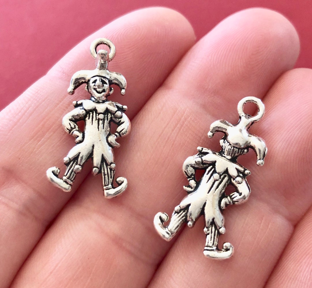 10 Charms, Jester, Joker, Clown, Charm 25x12x6mm, Hole: 1.7mm SH440 - Etsy