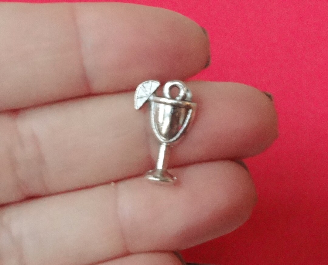 10 Charms, Cocktail, Glass, Charm 18.5x11x2mm ITEM:T11 - Etsy