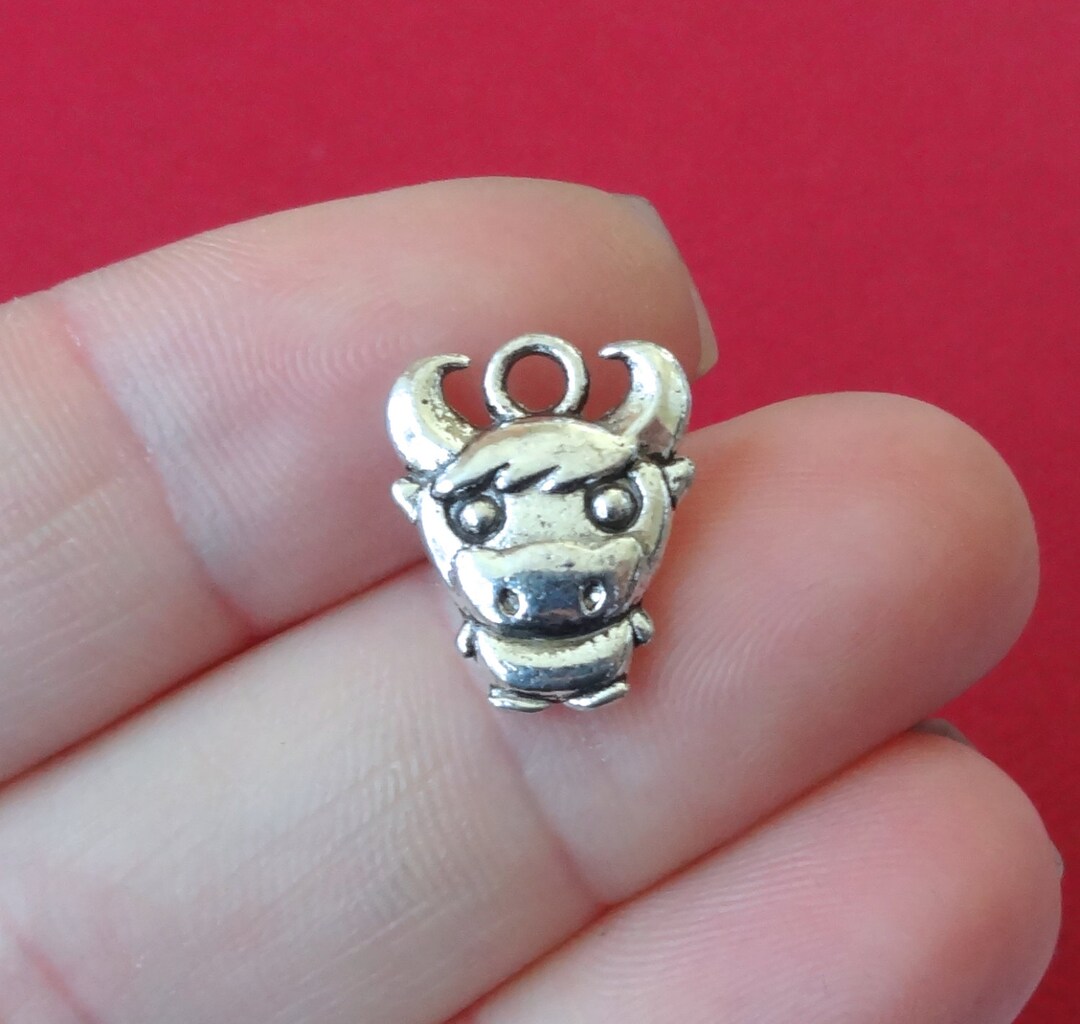 10 Charms, Bull (double Sided, Puffed) Charm 12x15x3mm ITEM:BG23 - Etsy