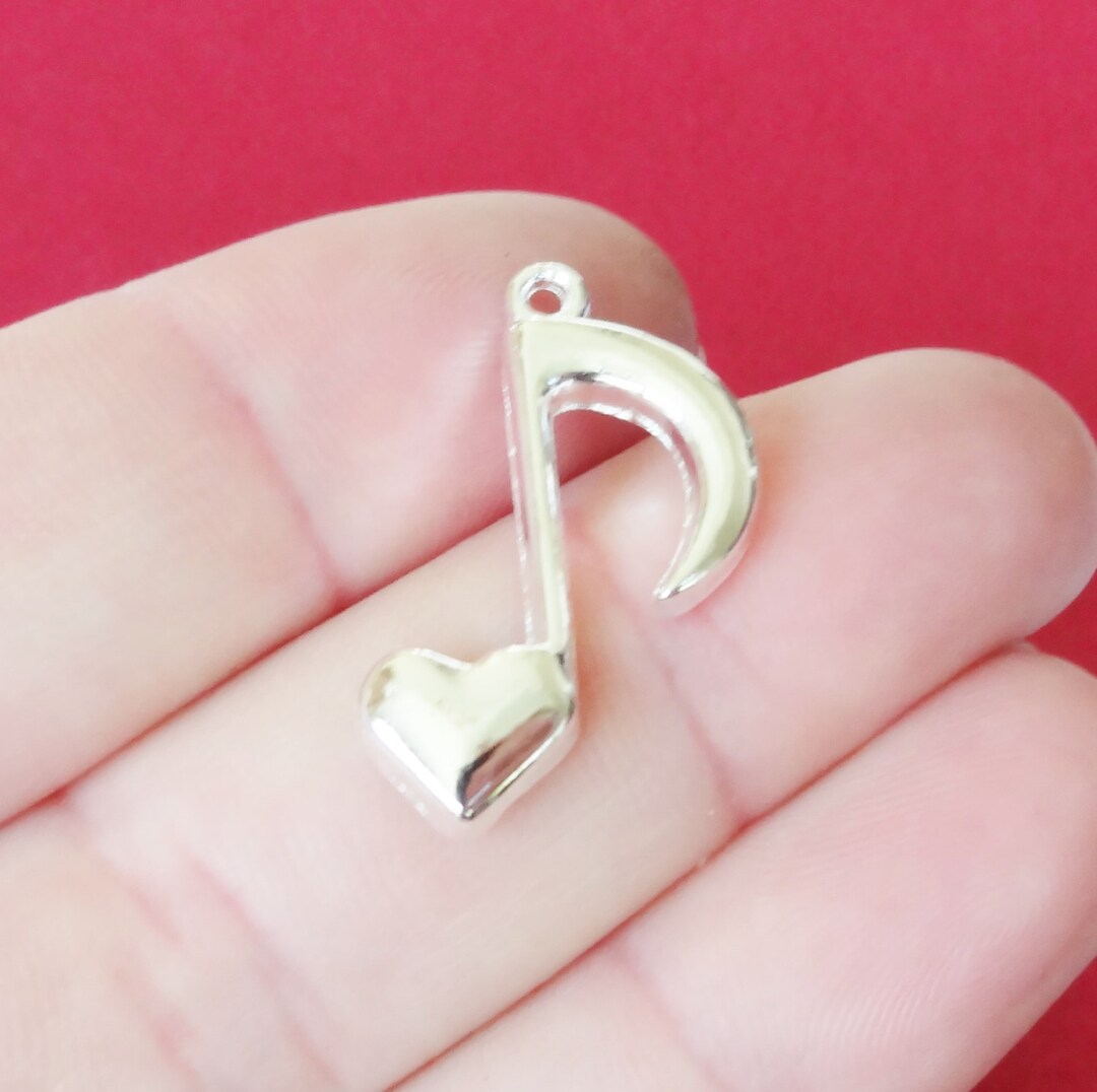 10 Charms, Heart Music Note, Charm 26x13x3mm ITEM:O10 - Etsy
