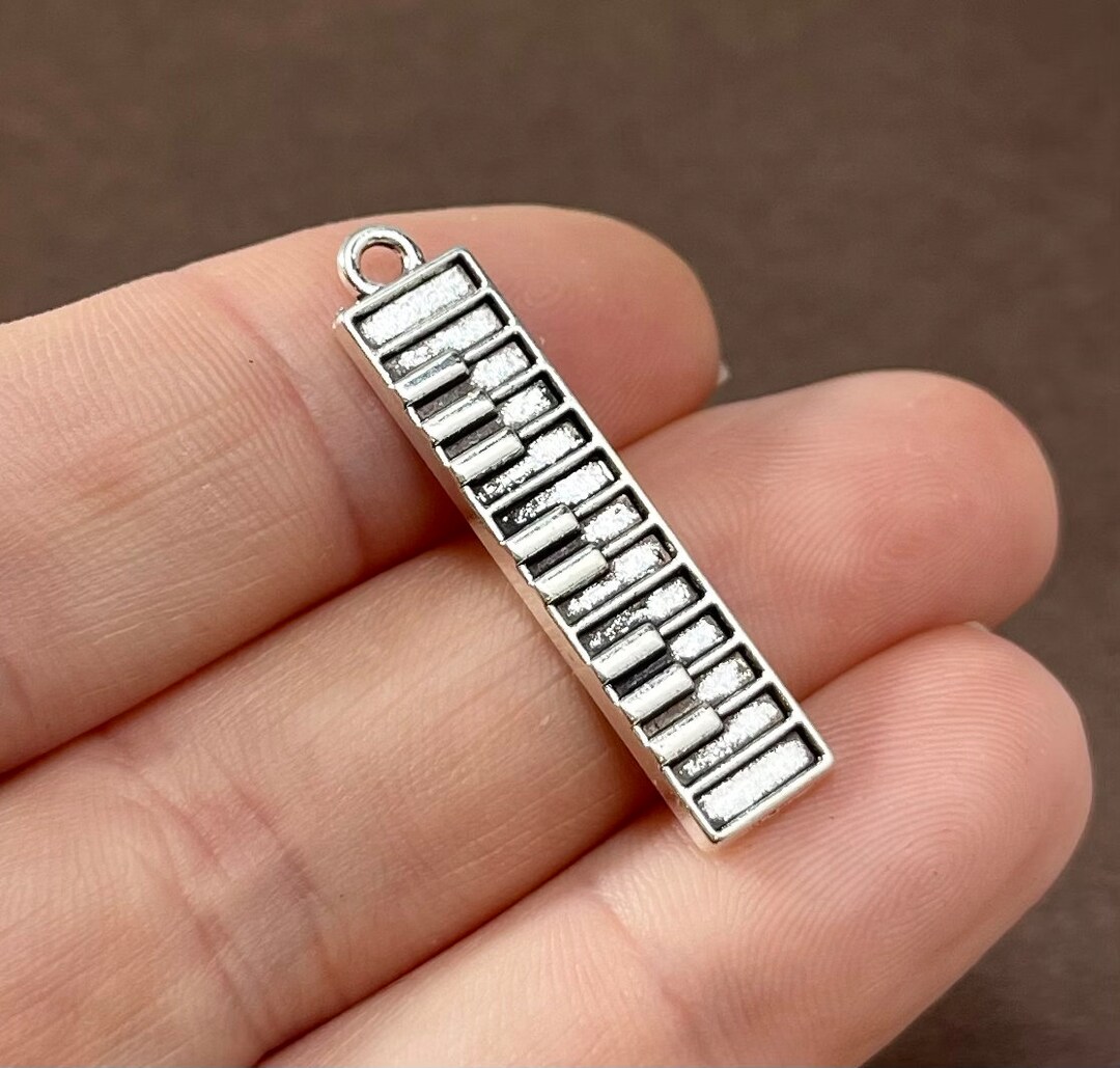10 Charms, Keyboard, Piano, Music, Instrument, Charms 7x33x2mm Hole 2mm ...