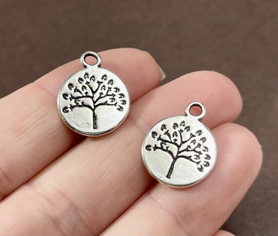 10 Charms, Family Tree, Tree of Life, Charm double Sided 18.5x15x2mm ...