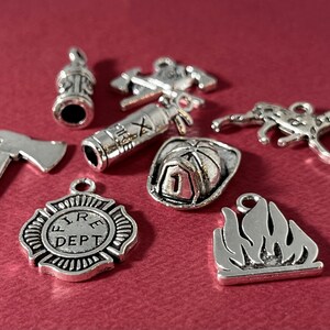 8 Charms, Fire Department, Badge, Firefighter, Fireman, Axe, Hydrant ...