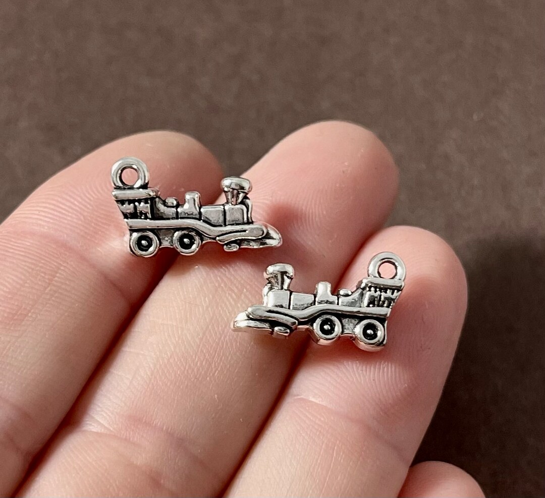 50 Charms, Train, Locomotive, Travel, Car, Charm (3D) 17x10x5.5mm, Hole ...
