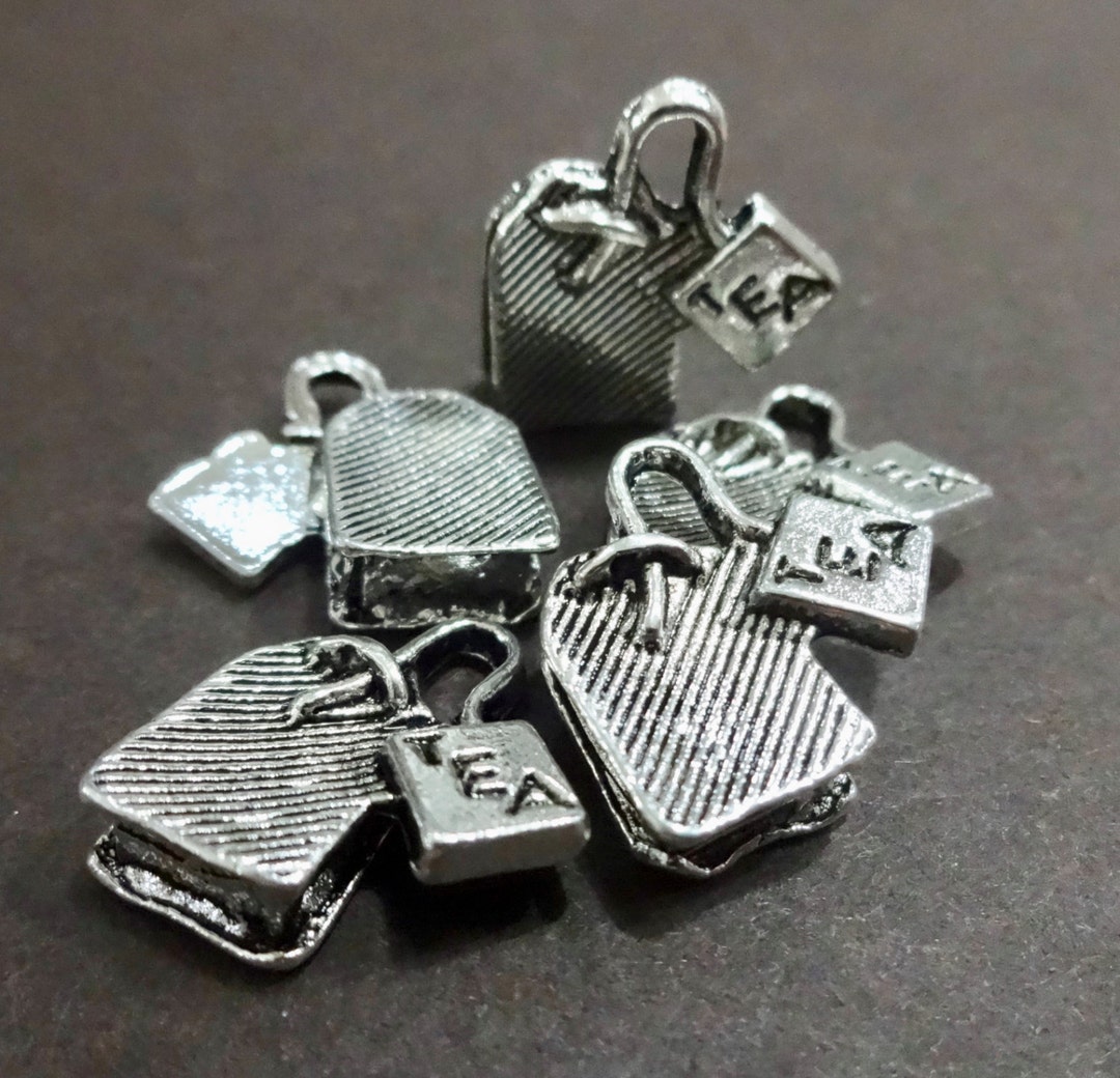 10 Charms, Tea Bag, Charm 15x15x4mm ITEM:S16 - Etsy