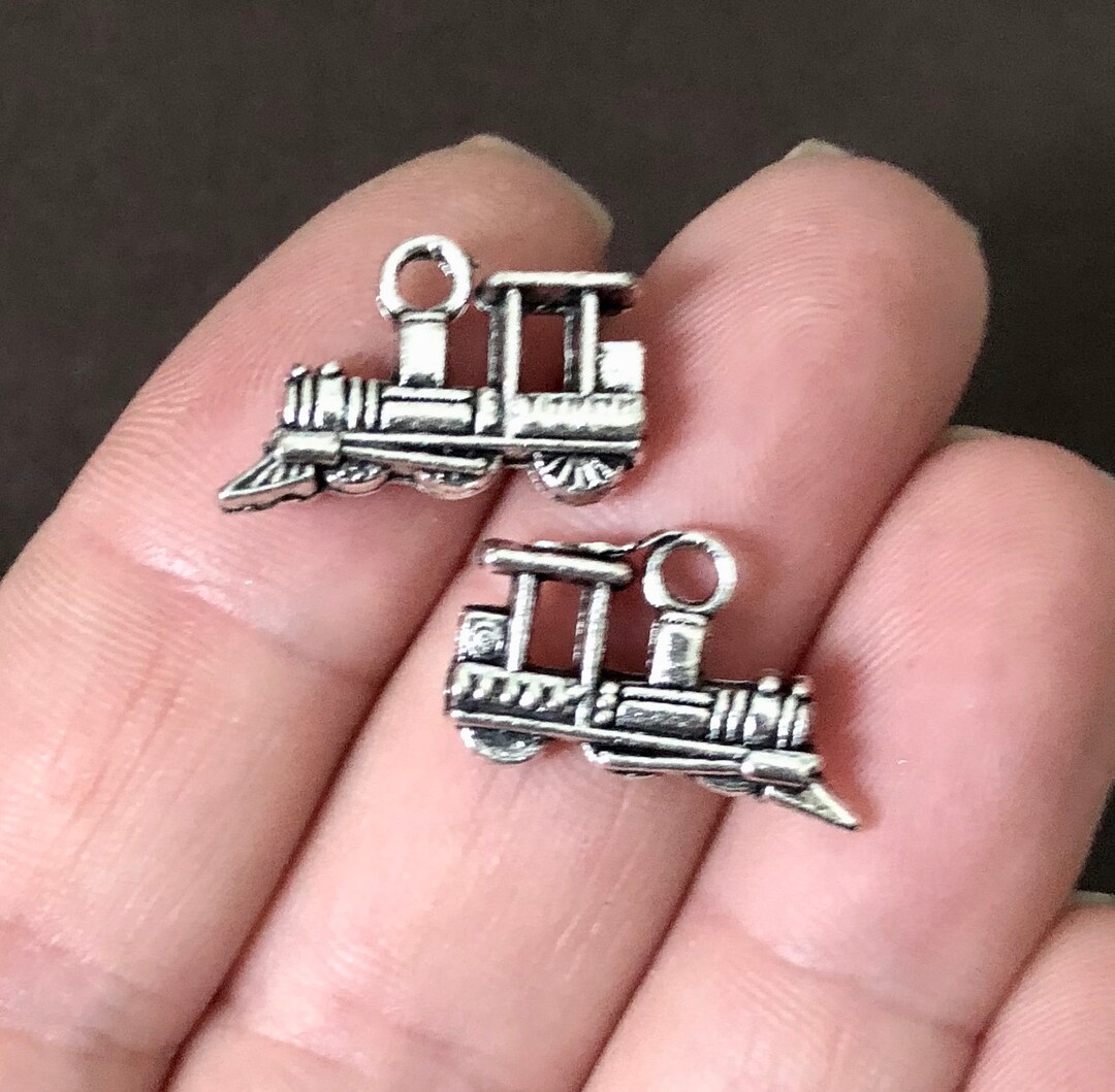 10 Charms, Train, Locomotive, Travel, Car, Charms 3D 11.5x18x4mm, Hole ...