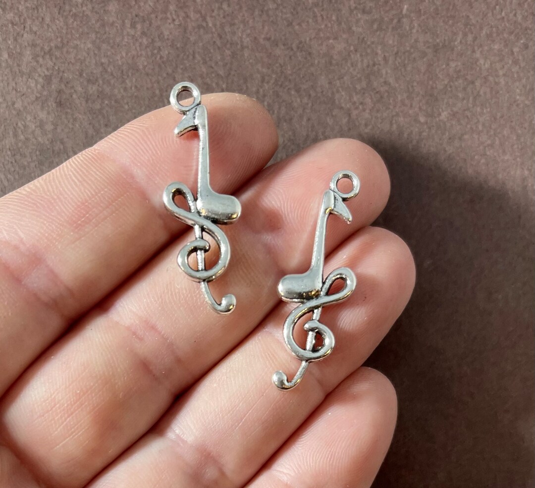 10 Charms, Music, Musical, Notes (double Sided, Puffed) 32x11mm ITEM:N6 ...