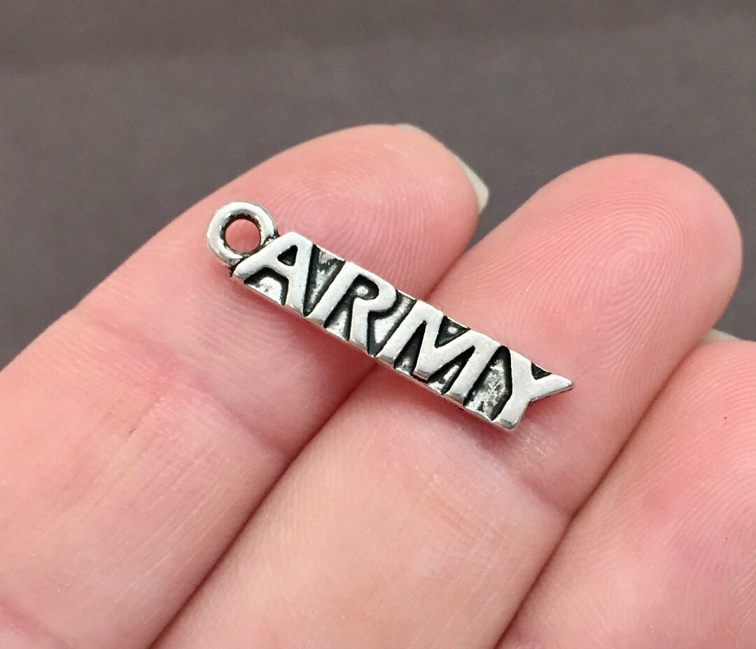 10 Charms ARMY Military Charm 24x5x1.3mm Hole 2mm Item:ay7 - Etsy