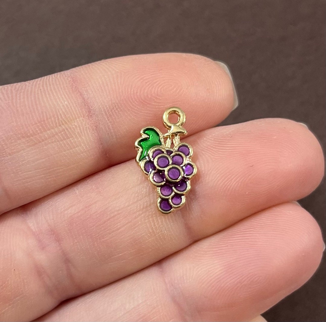 10 Charms, Grape, Light Gold, Purple, Charm 17x10x3mm, Hole: 1.2mm - Etsy