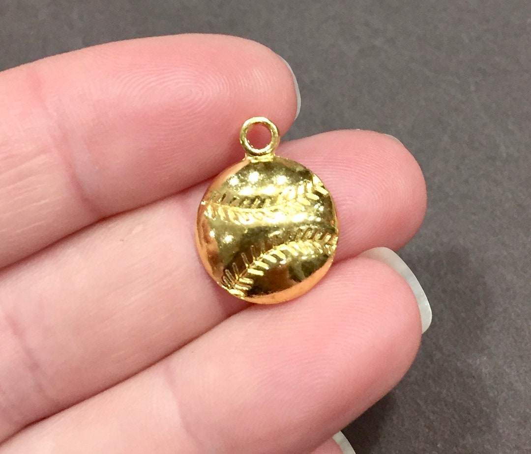 50 Charms, Baseball, Softball, Gold Color, Charms 18x14x3mm - Etsy