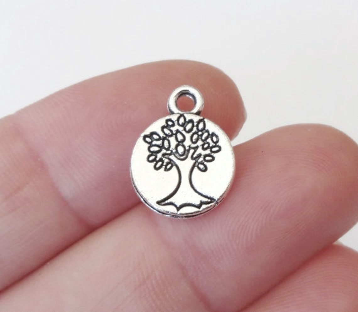 10 Charms Family Tree Tree of Life Charm double Sided - Etsy