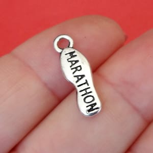 10 Marathon Running Shoe Charms double Sided 6x19mm - Etsy