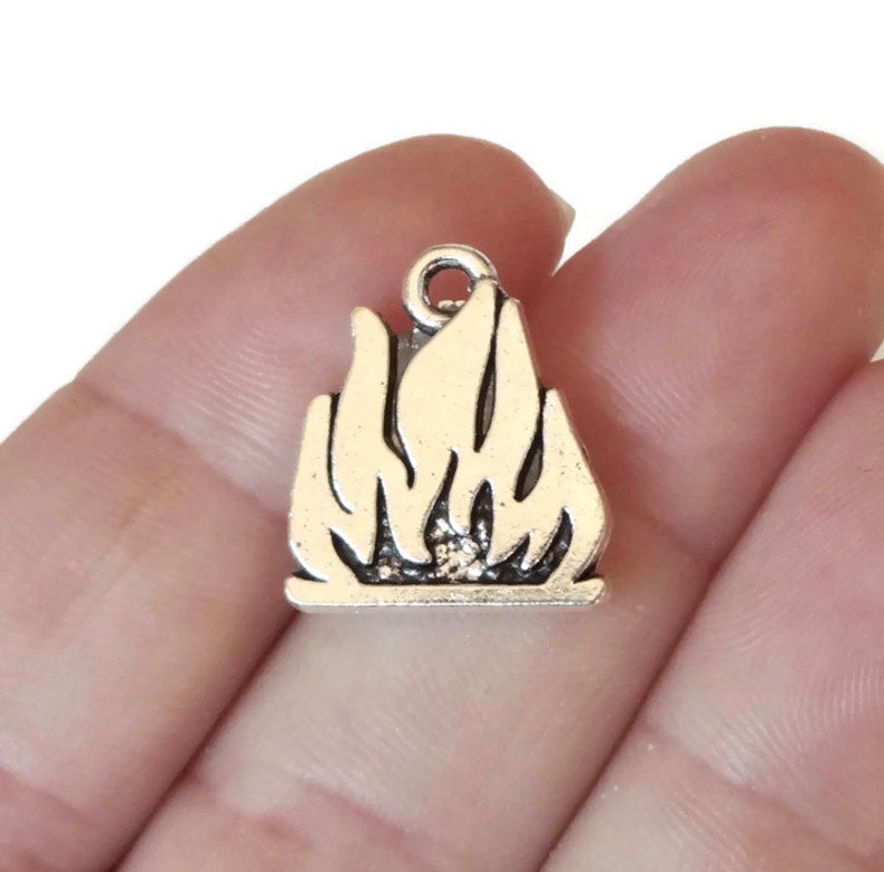 10 Charms, Campfire, Fire, Flame, Fireplace Charm (double Sided ...