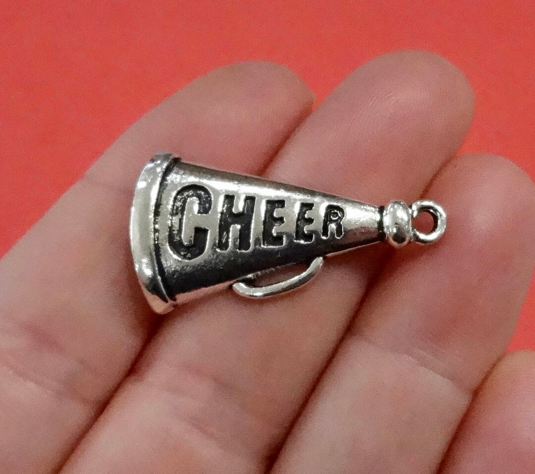 10 Charms, "cheer" Megaphone, Cheerleader, Charms, Pendants 18x32mm ...
