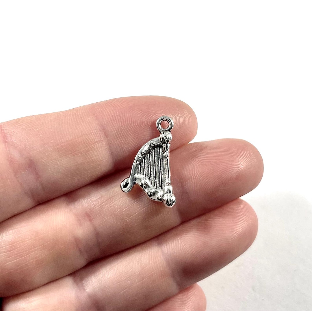 10 Charms, Harp Charm, 20x13x2.5mm, Hole 1.6mm - Etsy