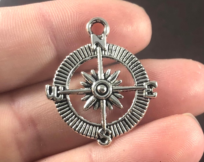 50 Charms, Compass, Charm 29.5x25x3mm A1B01 - Etsy