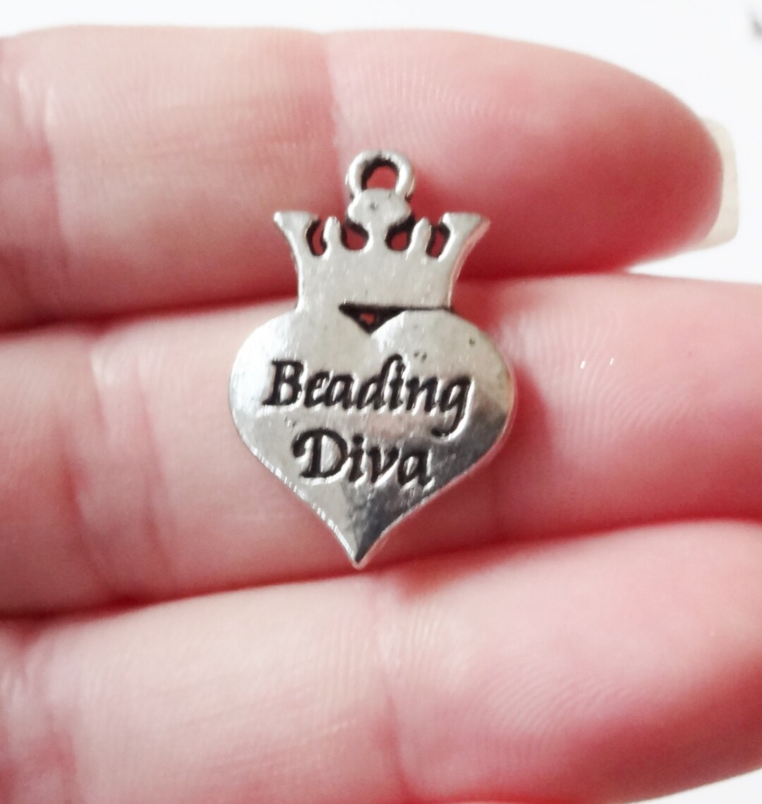 8 Charms, beading Diva Charms 24x16x2mm ITEM:X1 - Etsy