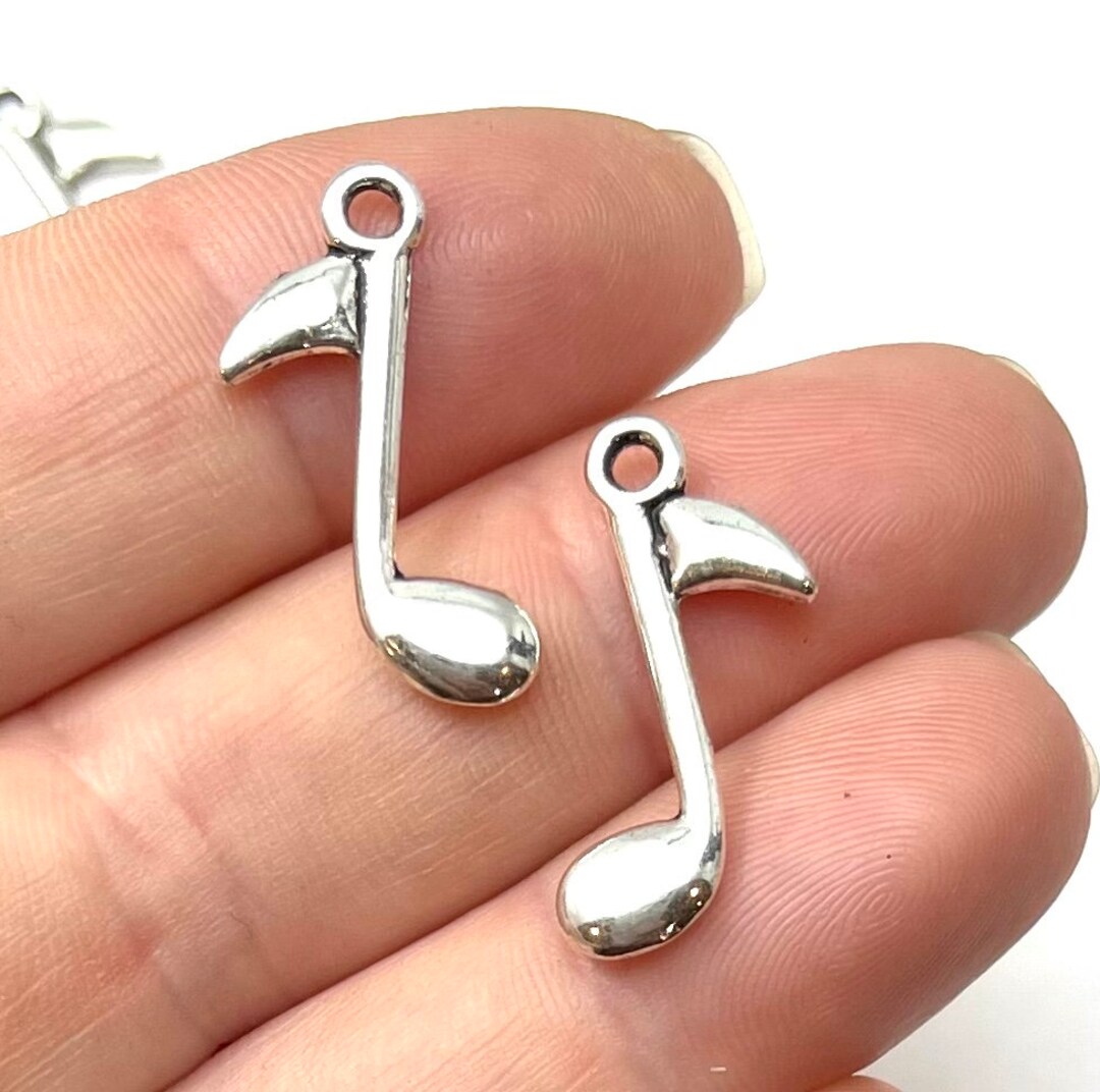 10 Charms, Music, Note, Charm (double Sided Puffed) 24x14mm ITEM:N10 - Etsy