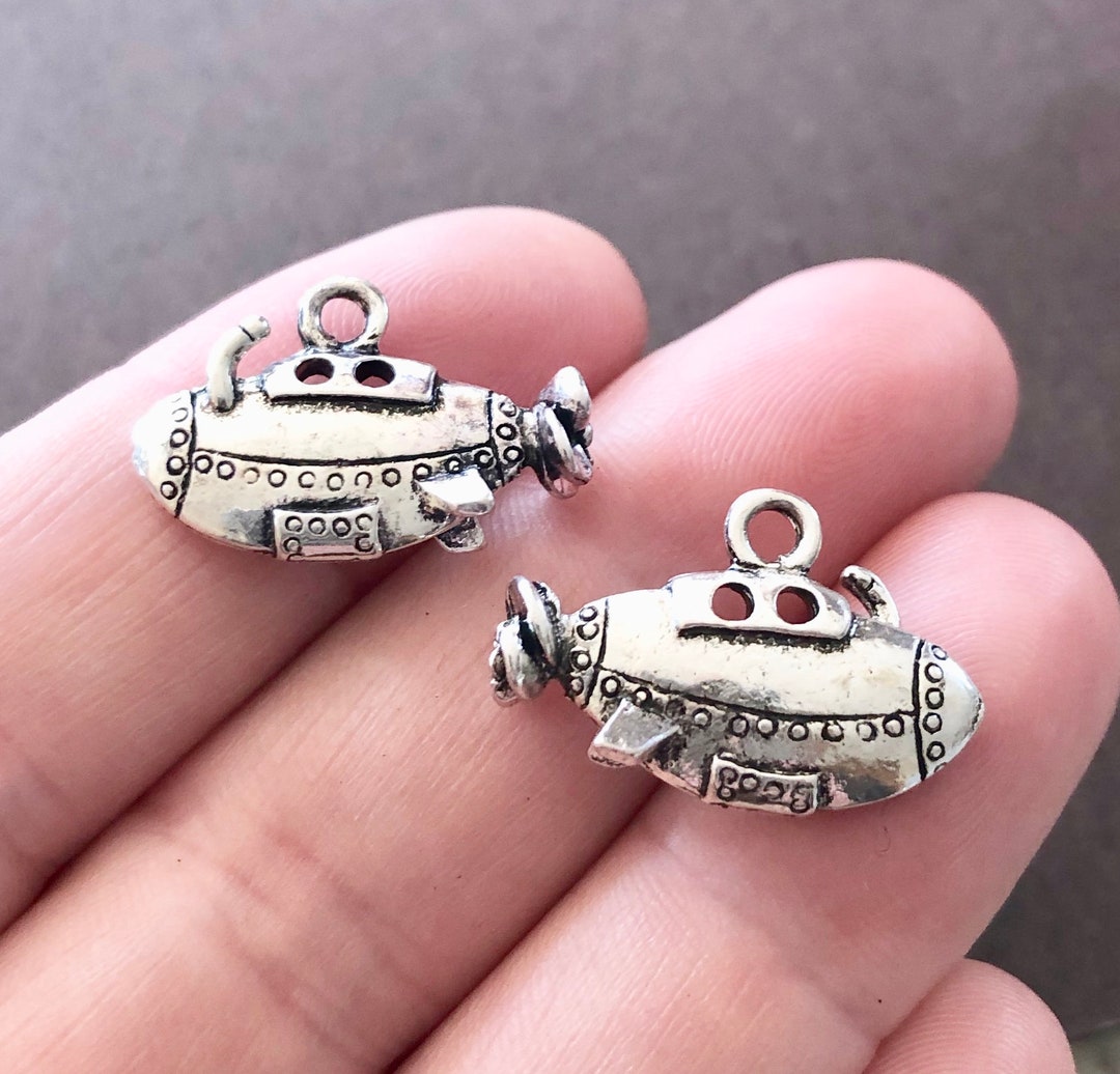 4 Charms, Submarine, Underwater, Boat, (double Sided, Puffed) Charms ...