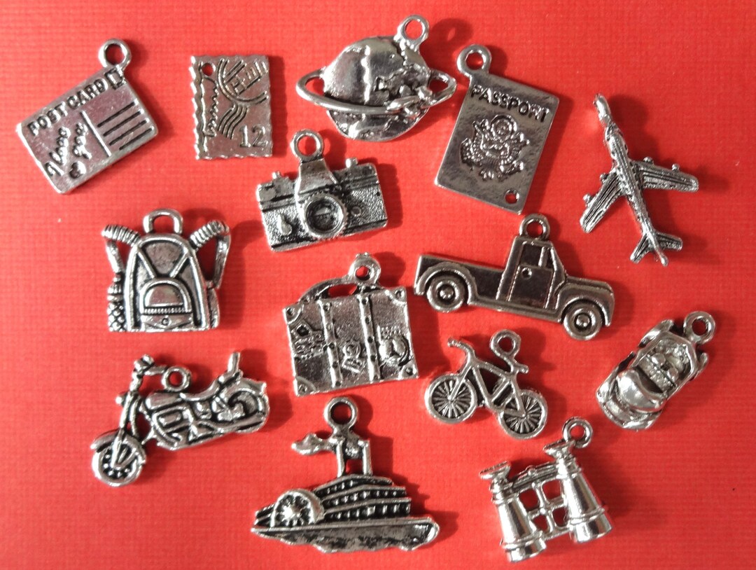 14 Charms, Travel Theme, Collection, Assortment, Charm ITEM:AG8 - Etsy