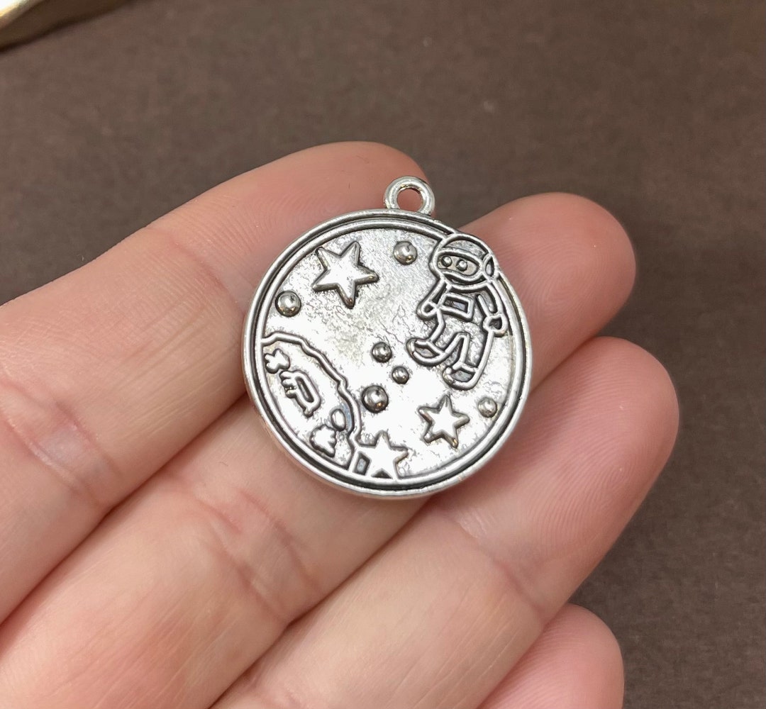 10 Charms, Astronaut, Spaceship, Space, Charm 28x25x1.5mm, Hole 2mm ...