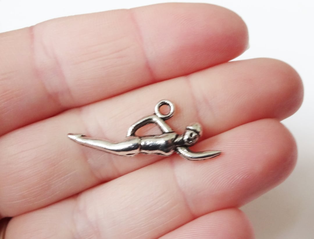 10 or 50 Charms, Swimmer Charm 11x30x4mm, Hole 1.6mm ITEM:J3 - Etsy