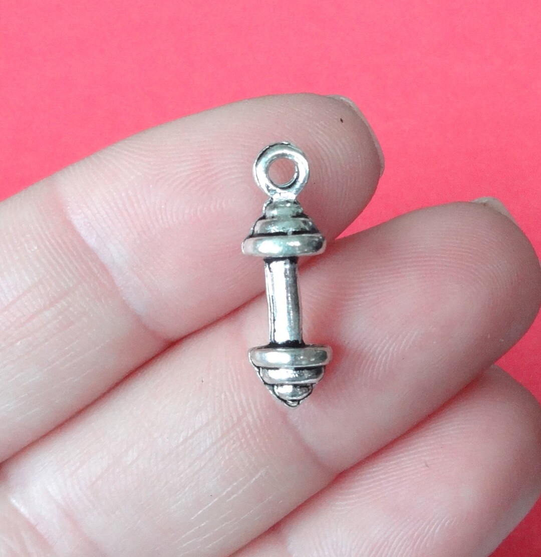 10 Charms, Dumbbell, Barbell, Weight (3D) Charms 19x7x7mm ITEM:AK22 - Etsy