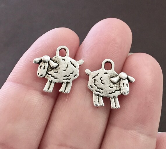 10 Charms Sheep Lamb Farm Animal double Sided Charms - Etsy