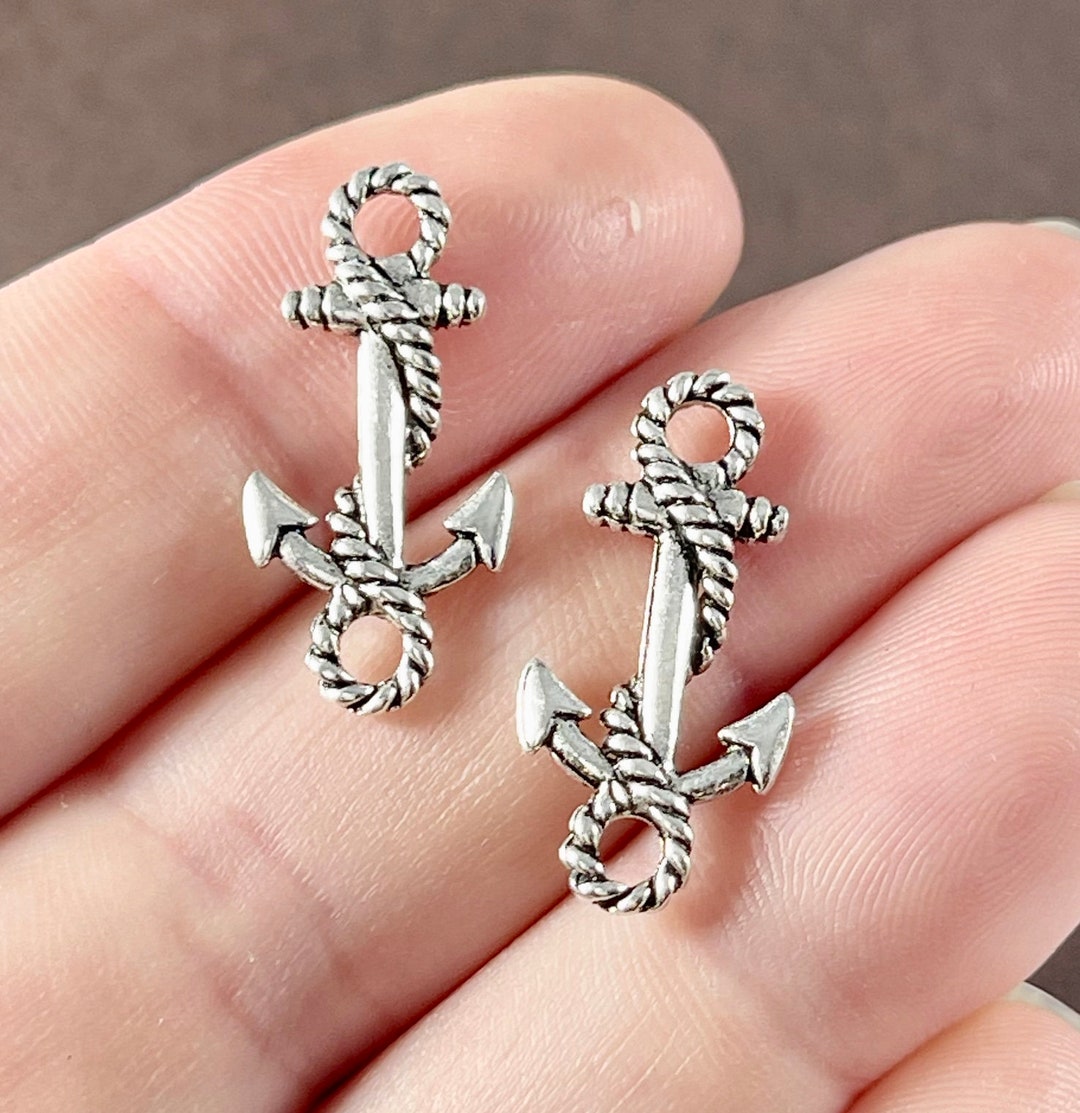 10 Charms, Anchor, Boat, Ship, Connector, Charm (double Sided, Puffed ...