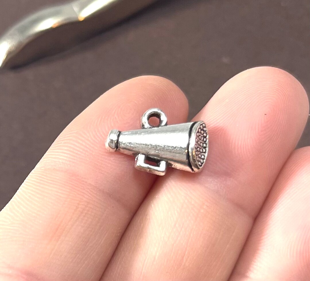 10 Charms, Megaphone, Cheerleader, Cheer, Charm 15.5x10x3mm, Hole 2mm ...