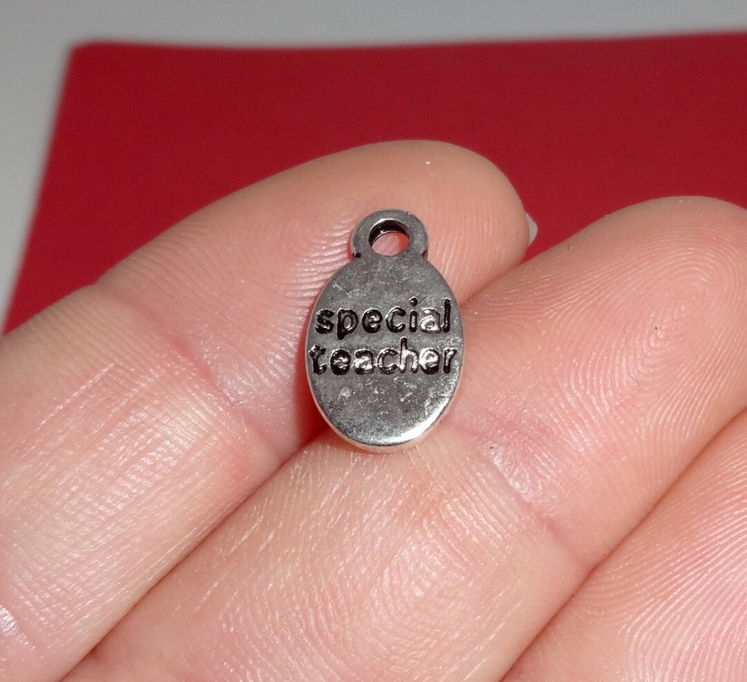 50 BULK special Teacher Heart Apple Charms 15x9mm - Etsy