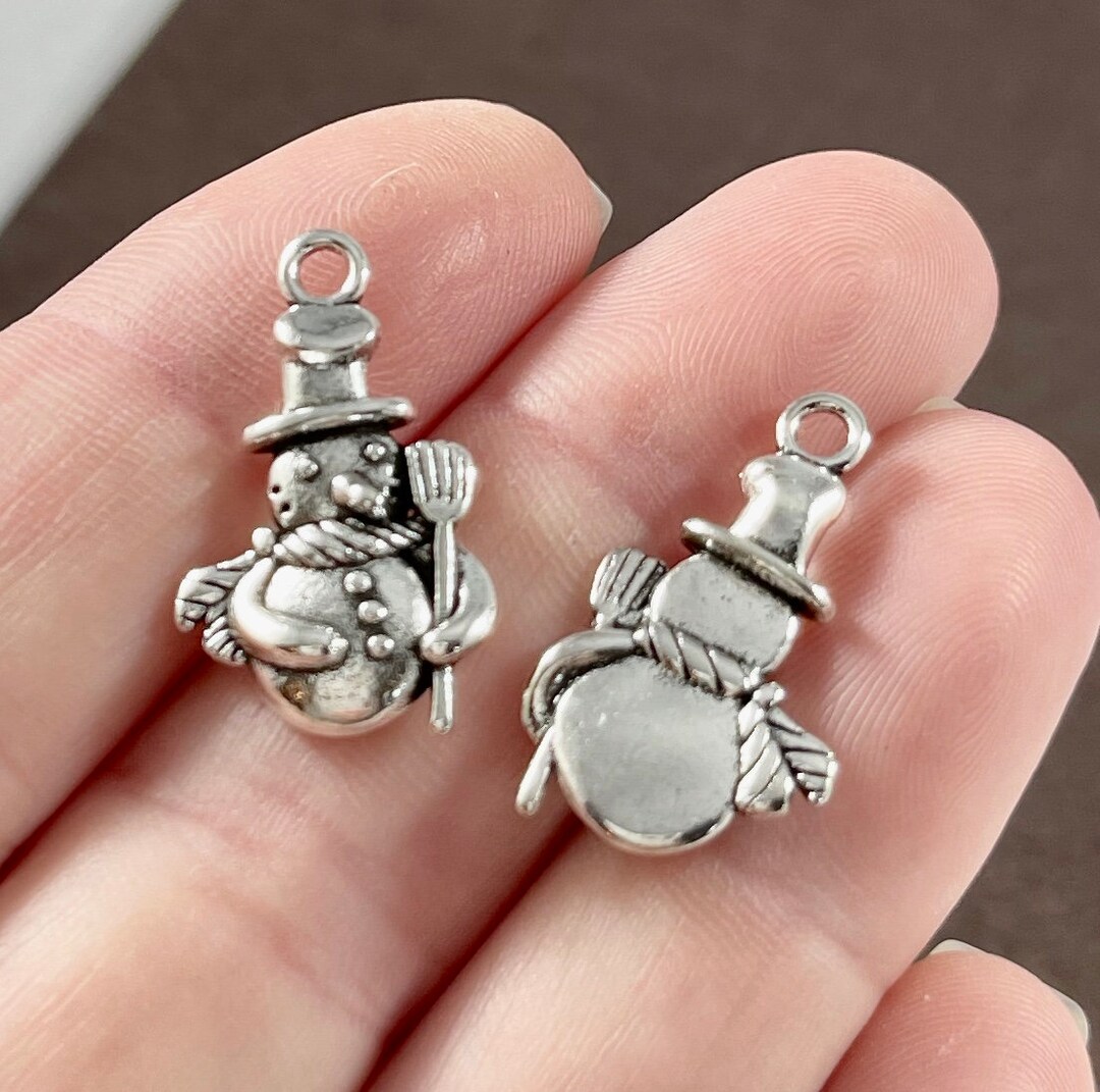 10 Charms, Snowman, Snowmen, Winter, Holiday, Charms 23x14x4mm, Hole ...