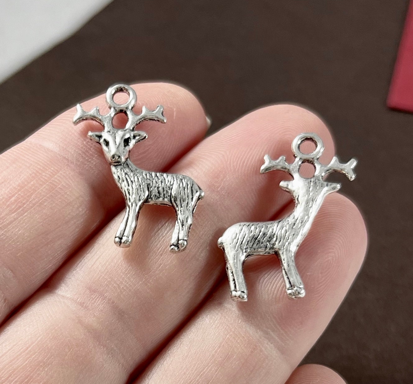 10 Charms Deer Buck Stag Charms 24x19x3mm hole: 2mm | Etsy