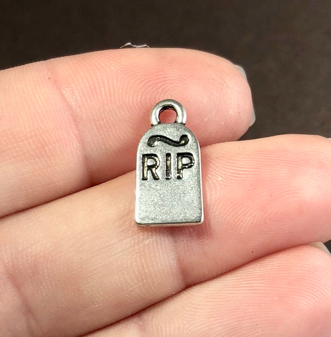 10 Charms, R.I.P. "rest in Peace" Gravestone, Halloween Charm 16x8mm - Etsy