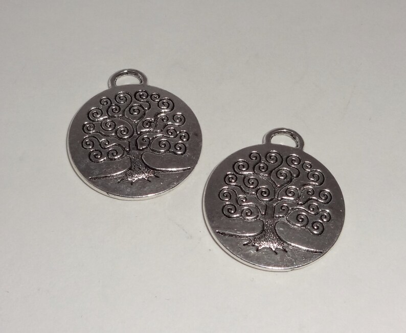 10 Charms, Family Tree Charms (double Sided) 27x24x2mm, Hole: 3x5mm ...