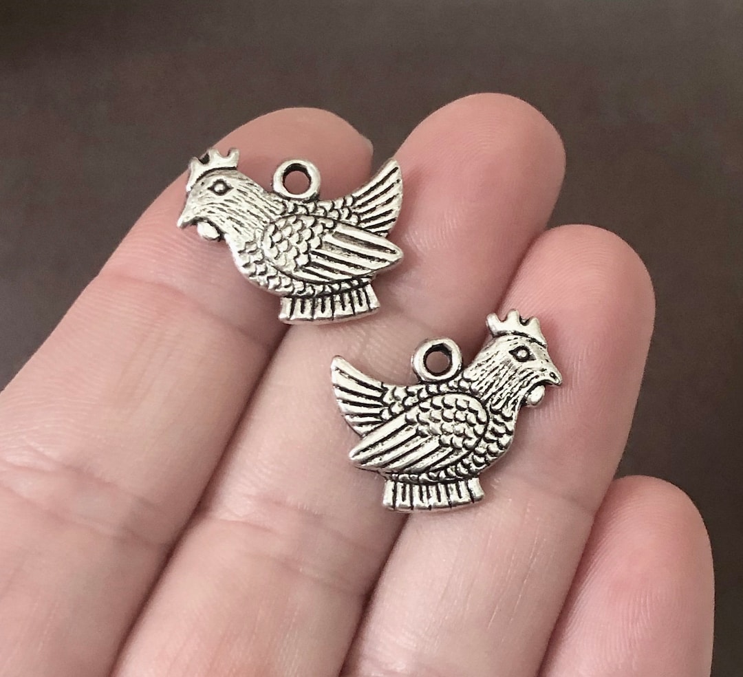 10 Charms, Chicken, Hen, Rooster, Farm, Animal, Charm (double Sided ...