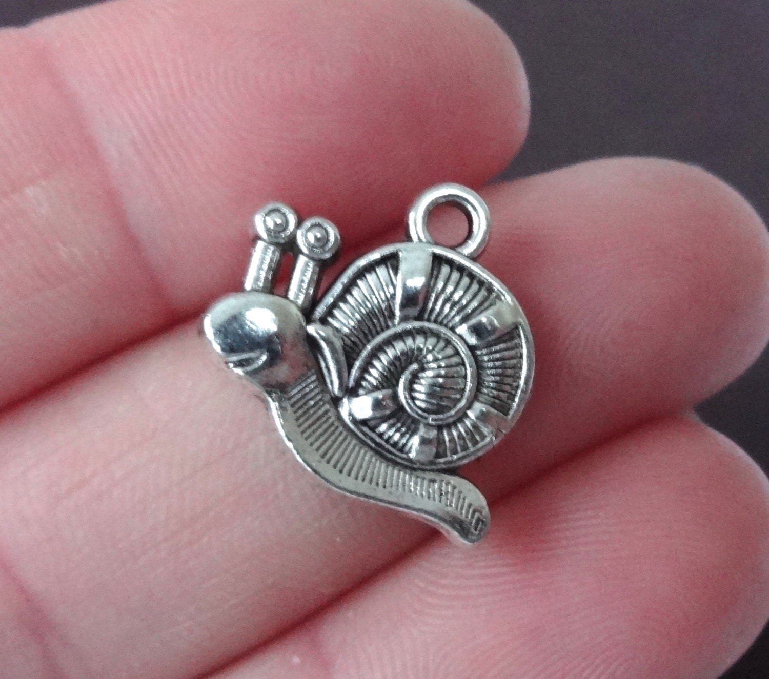 10 Charms Snail Charm double Sided 17x16x3mm ITEM:AY14 - Etsy UK