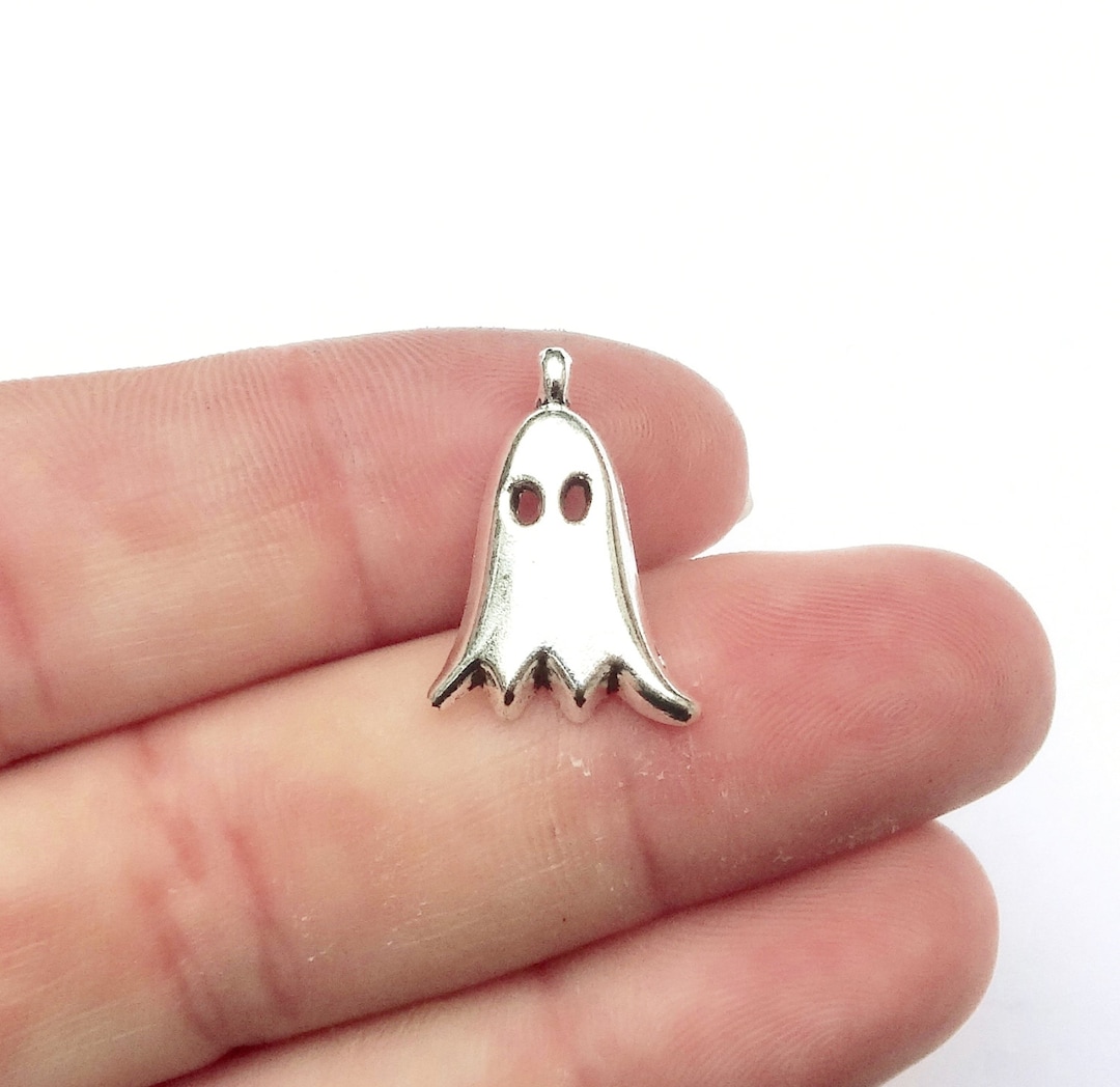 10 or 50 Charms, Ghost, Haunted, Halloween, Costume Charm 14x20x3mm ...