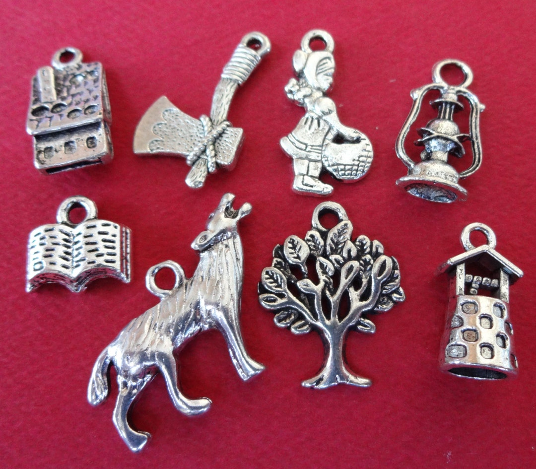8 Charms, Little Red Riding Hood, Wolf, Book, Cabin, Girl, Tree ...