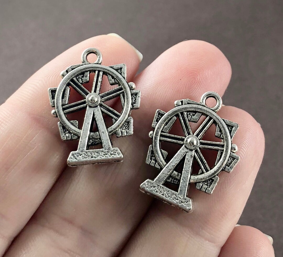 10 Charms, Ferris Wheel, Amusement Ride, Carnival, Charm 22x17mm Hole ...