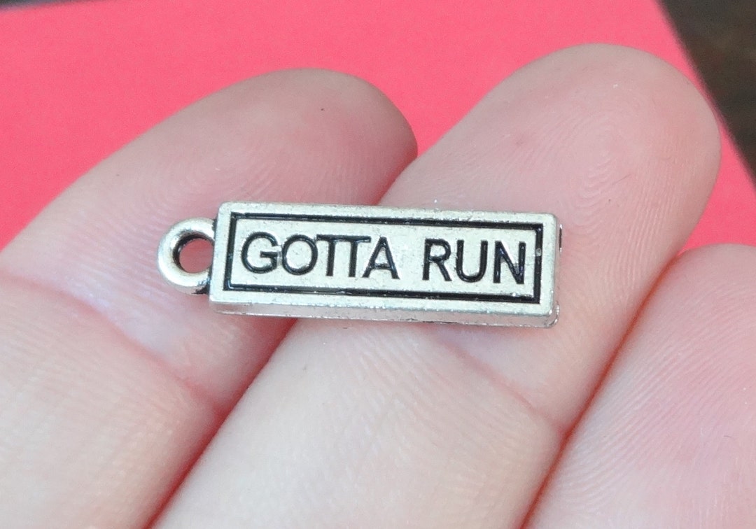 4 Charms, GOTTA RUN, Runner, Running, Charm 6x23mm - Etsy