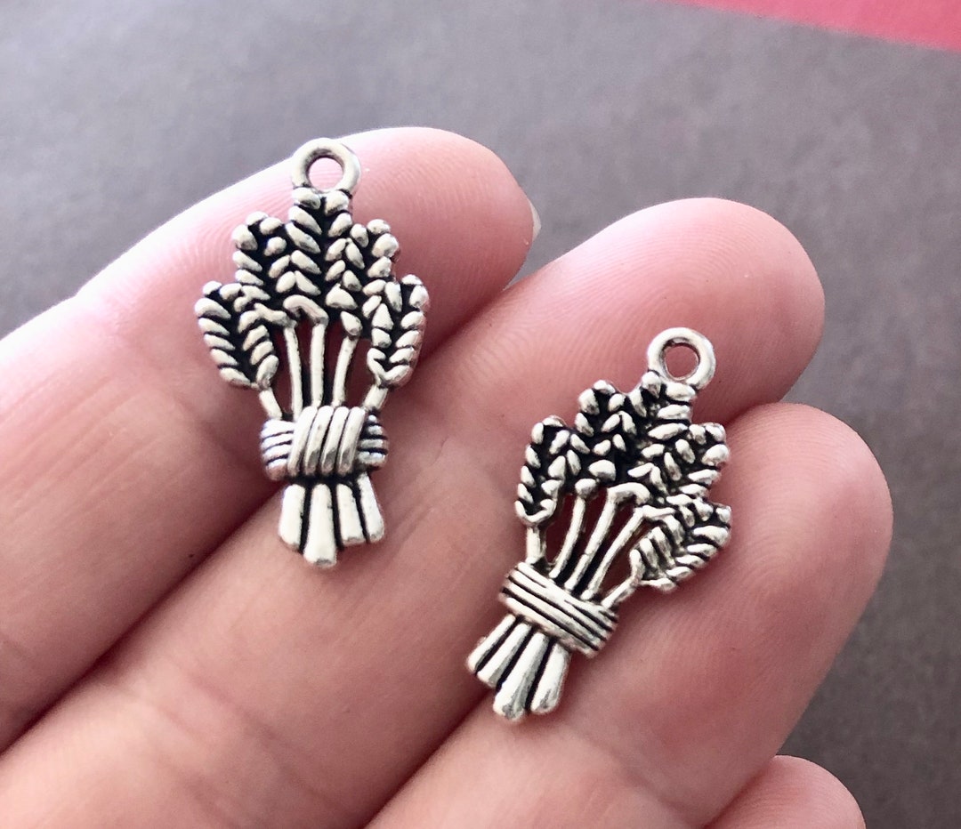 10 Charms, Wheat, Barley, Crop, Bundle, (double Sided) Charm 25x13x4mm ...