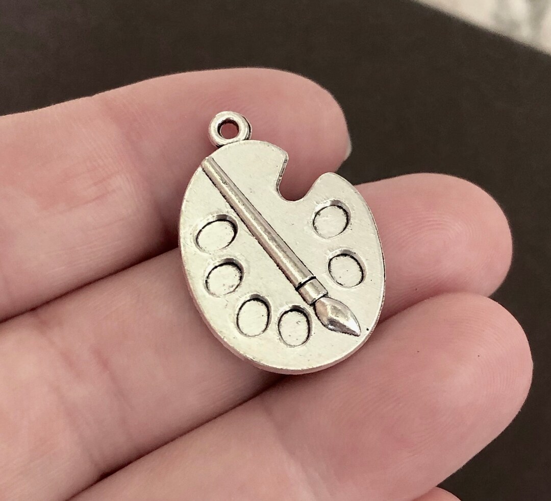 10 Charms, Painter Palette Charms 27x18.5x2mm, Hole: 1.6mm A1A11 - Etsy