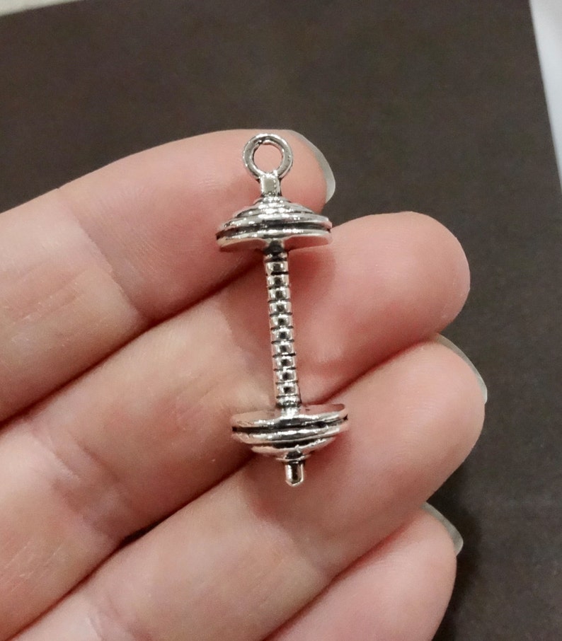 4 Barbell Dumbbell Weight Fitness 3D Pendant Charms - Etsy