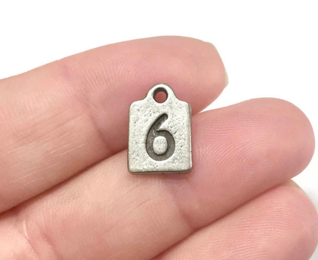 10 6 Number Six Numbers Charms double Sided - Etsy
