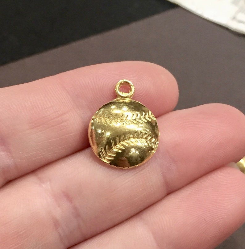 50 Charms Baseball Softball Gold Color Charms 18x14x3mm - Etsy