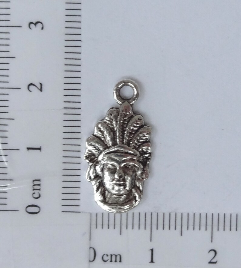 10 Charms, Indian Chief Charm 10x20x2mm ITEM:AF21 - Etsy
