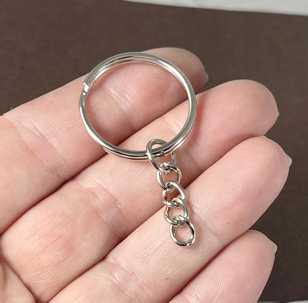 10, Key Chains With Chain, Key Rings, Round, Platinum Tone, Iron ...