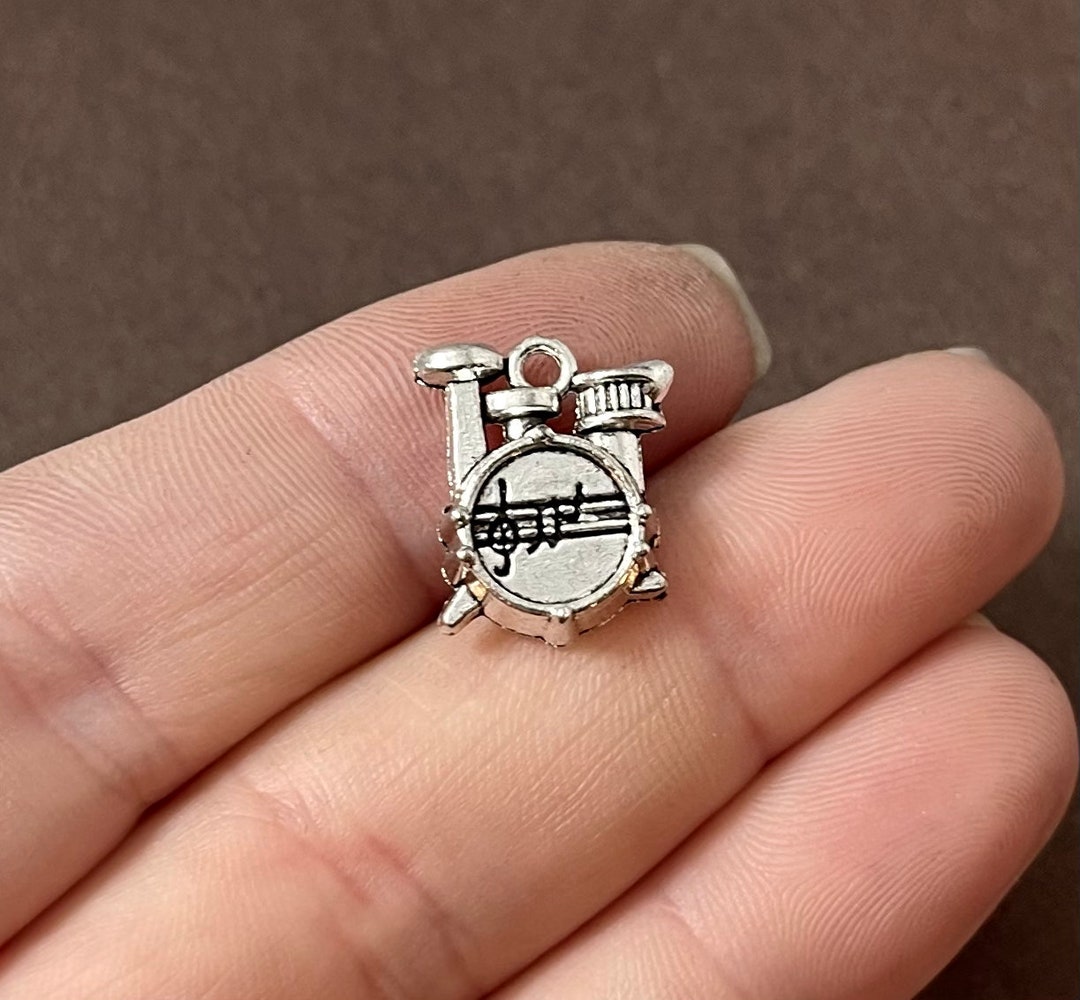 10 Charms, Drums, Drum Set, Music, Band, Instrument, Charm 16x14x4.7mm ...